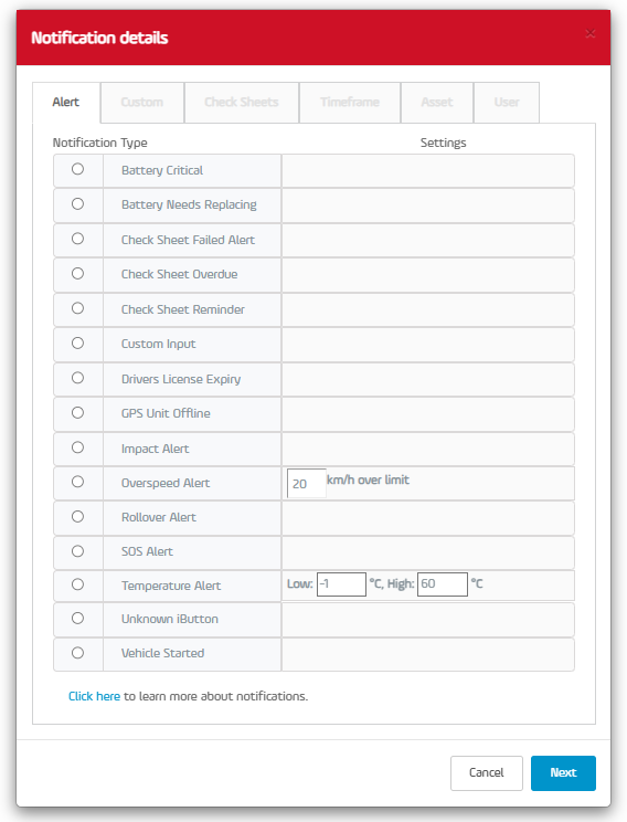 Notification Types – How can we help?